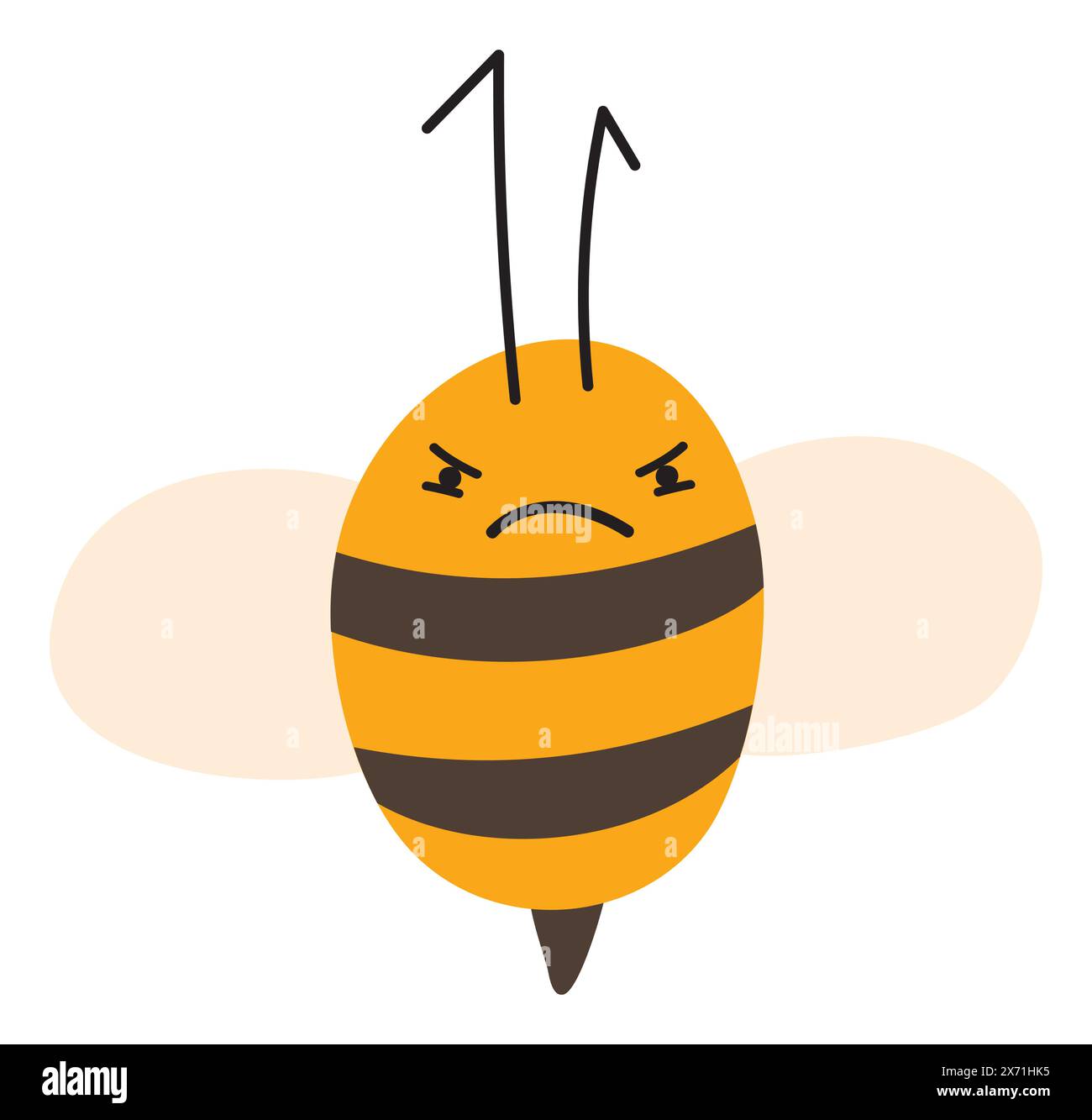 Fly jealous Bee Emoji Icon. Cute kid character. Object summer Symbol ...