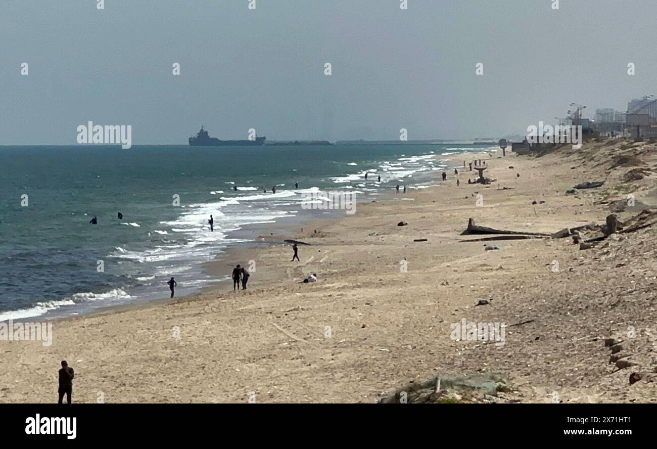 United States Navy ships anchor off the coast of Gaza to operate for ...