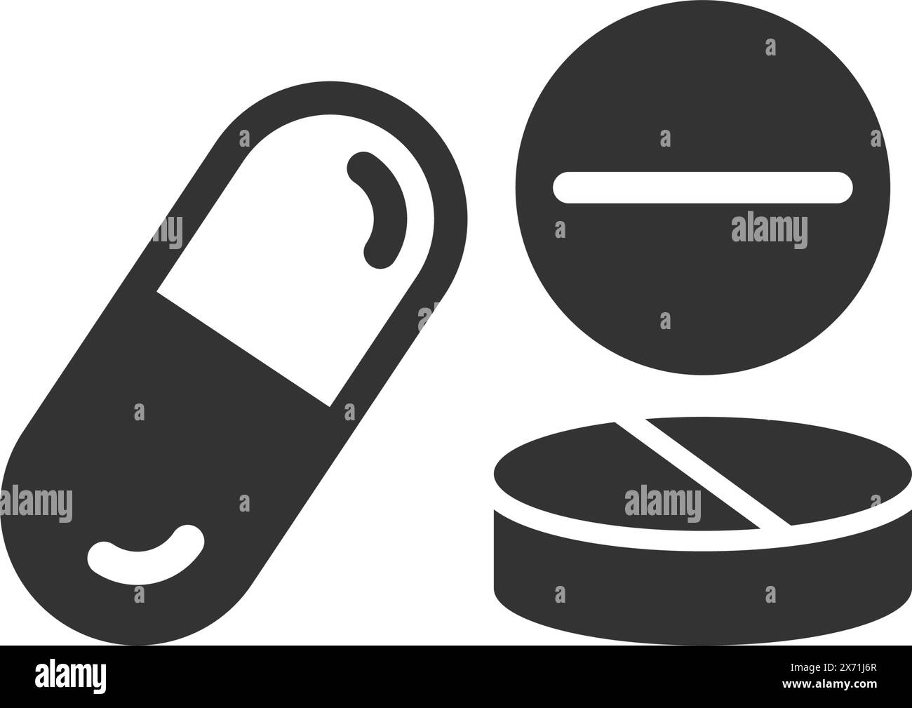 Pills capsules icon in flat style. Medical tablet vector illustration ...