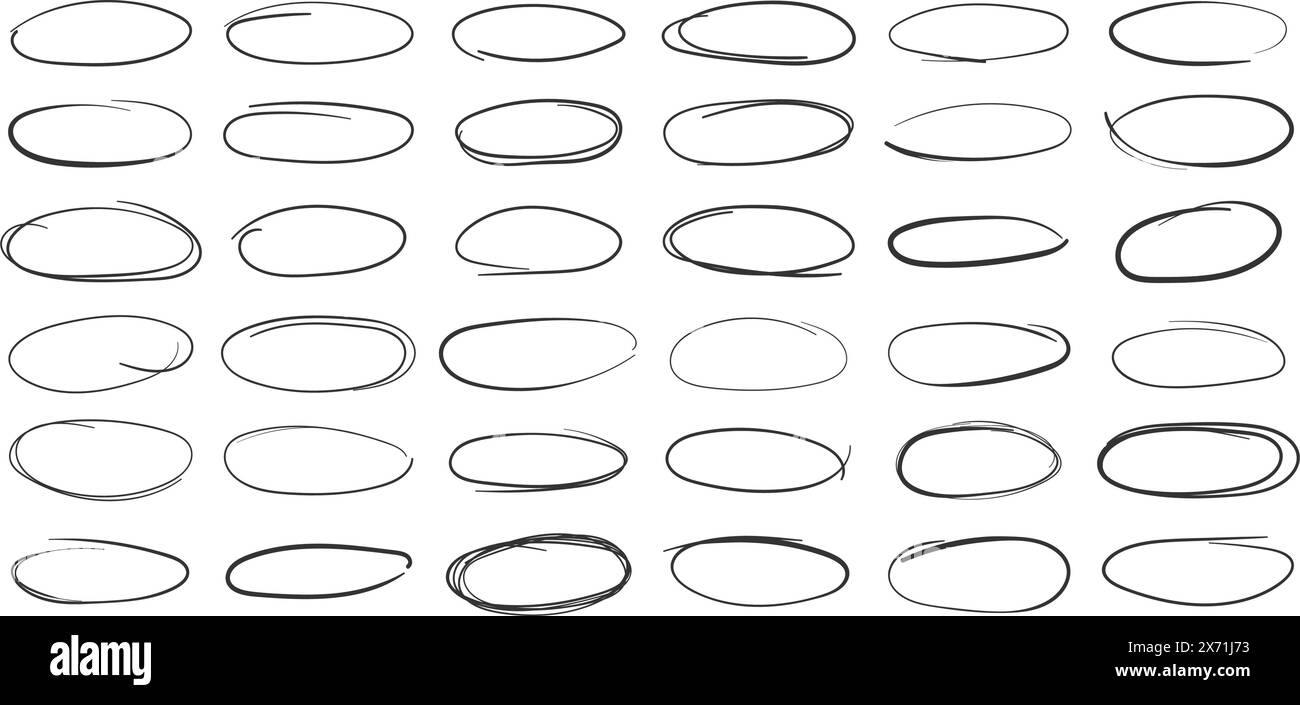 Circle line sketch icon in hand drawn style. Circular scribble doodle ...