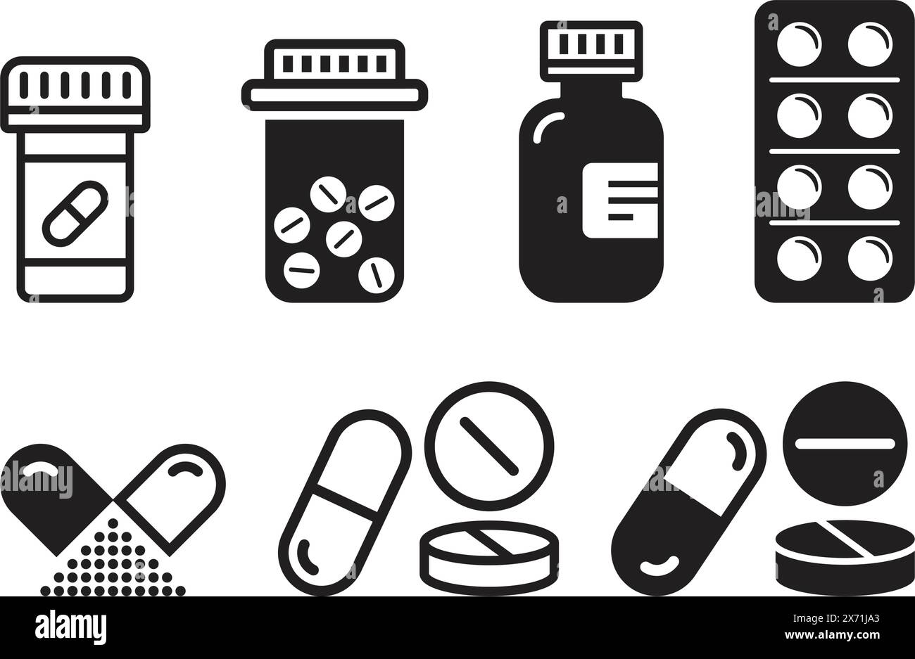 Pills capsules icon in flat style. Medical tablet vector illustration ...