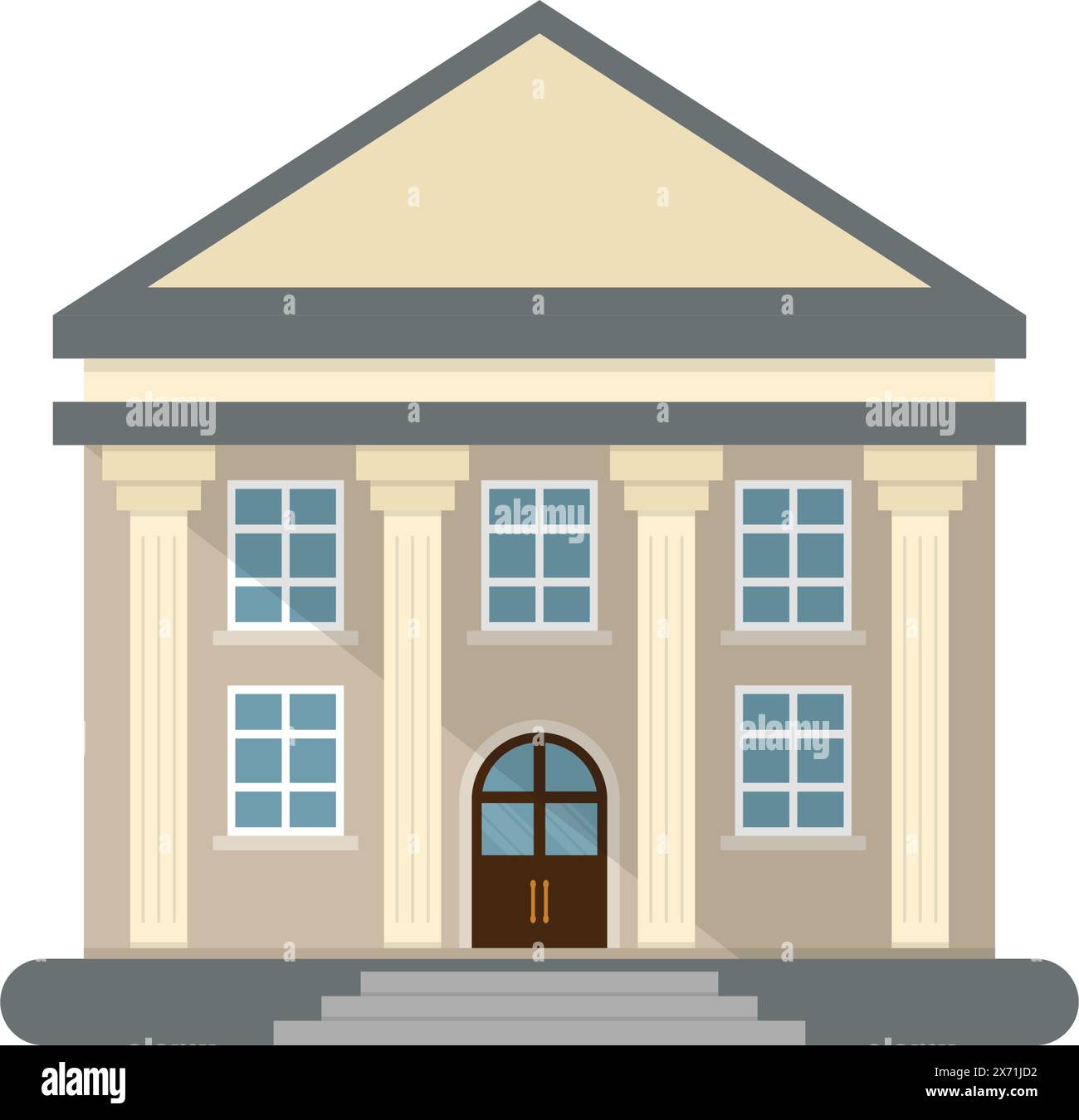 Bank building icon in flat style. Financing department vector ...