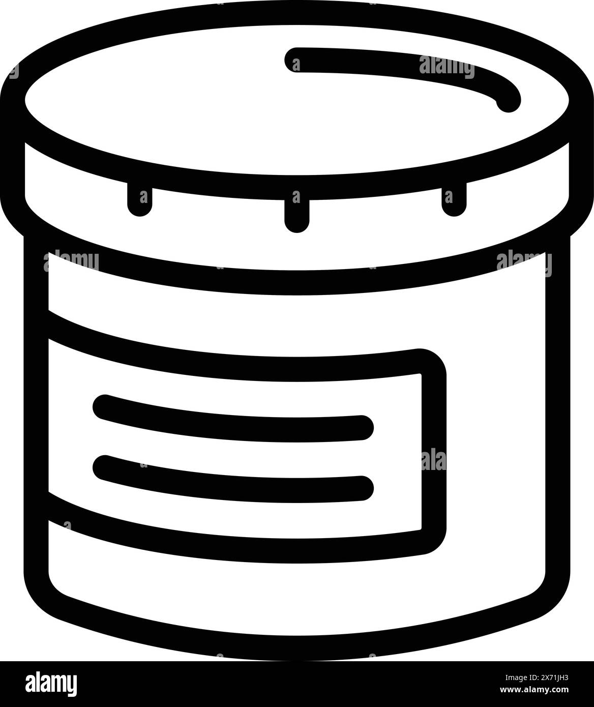 Black and white line art vector of a paint can with a label, suitable ...
