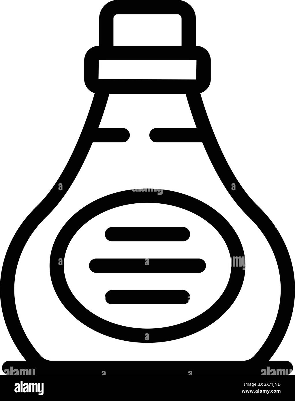 Simplistic line drawing of a sauce bottle, perfect for menu designs and ...