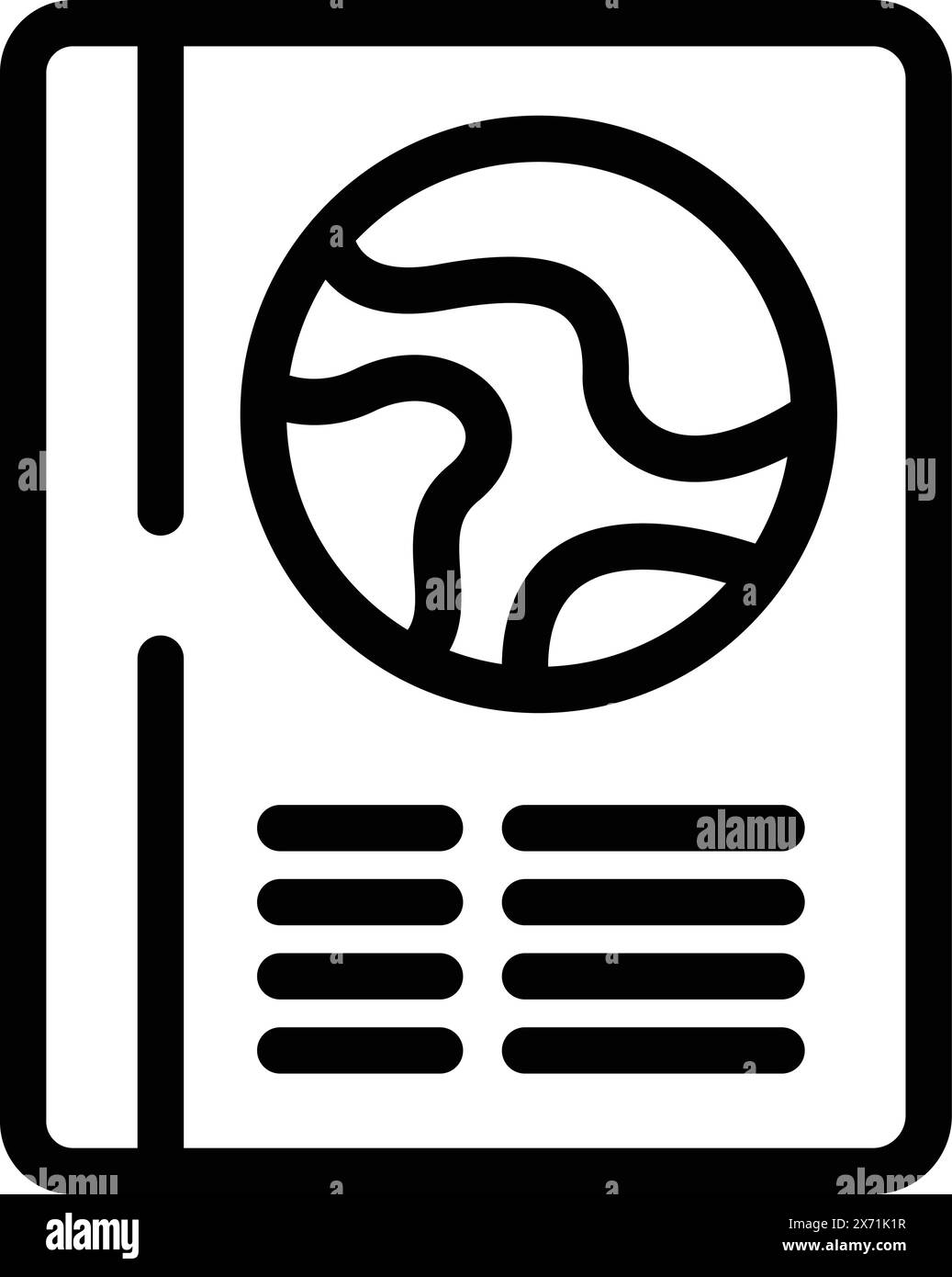 Illustration of a passport with a prominent world map cover design ...