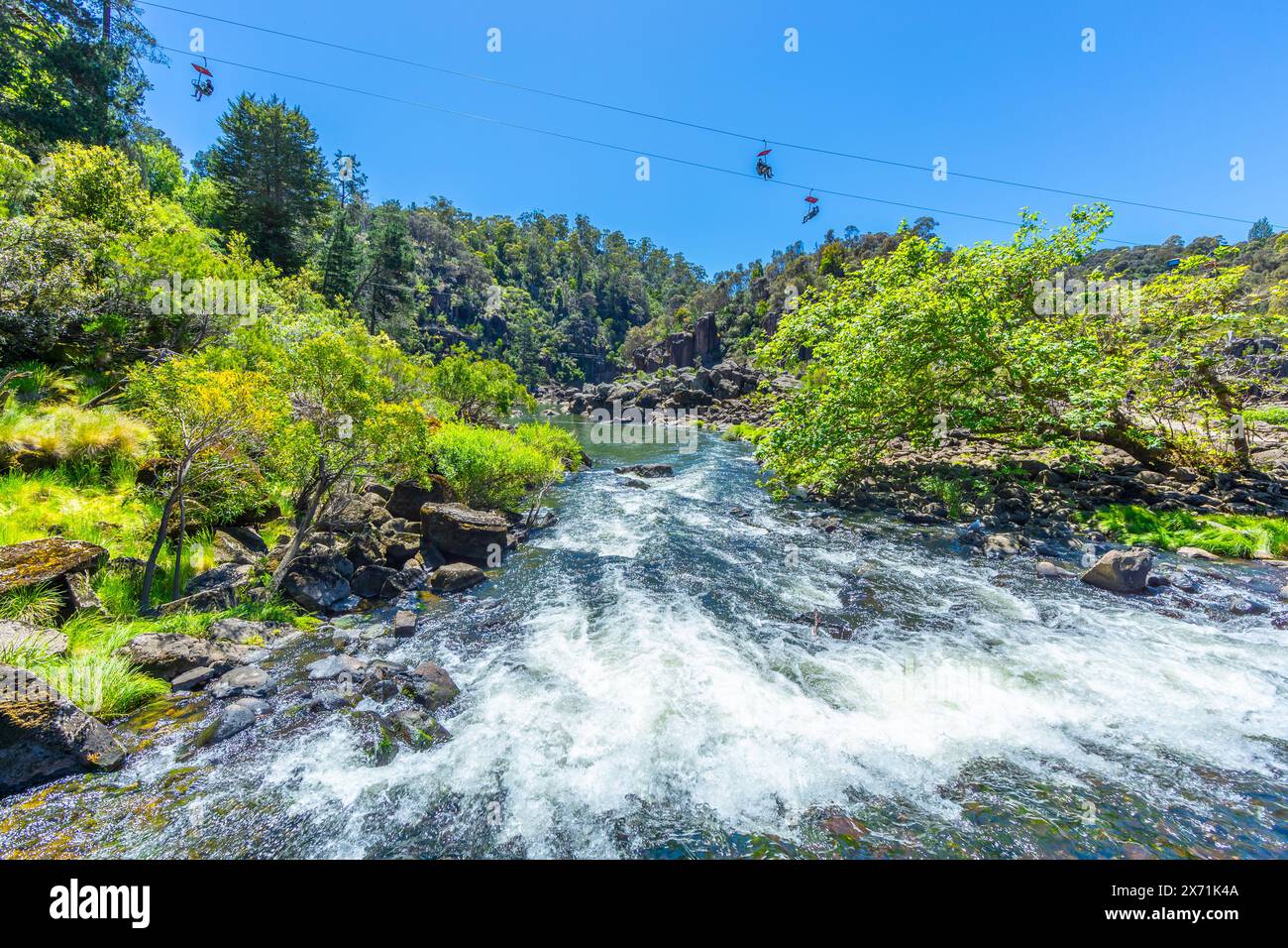 The South Esk River and the chairlift in Cataract Gorge in Launceston ...