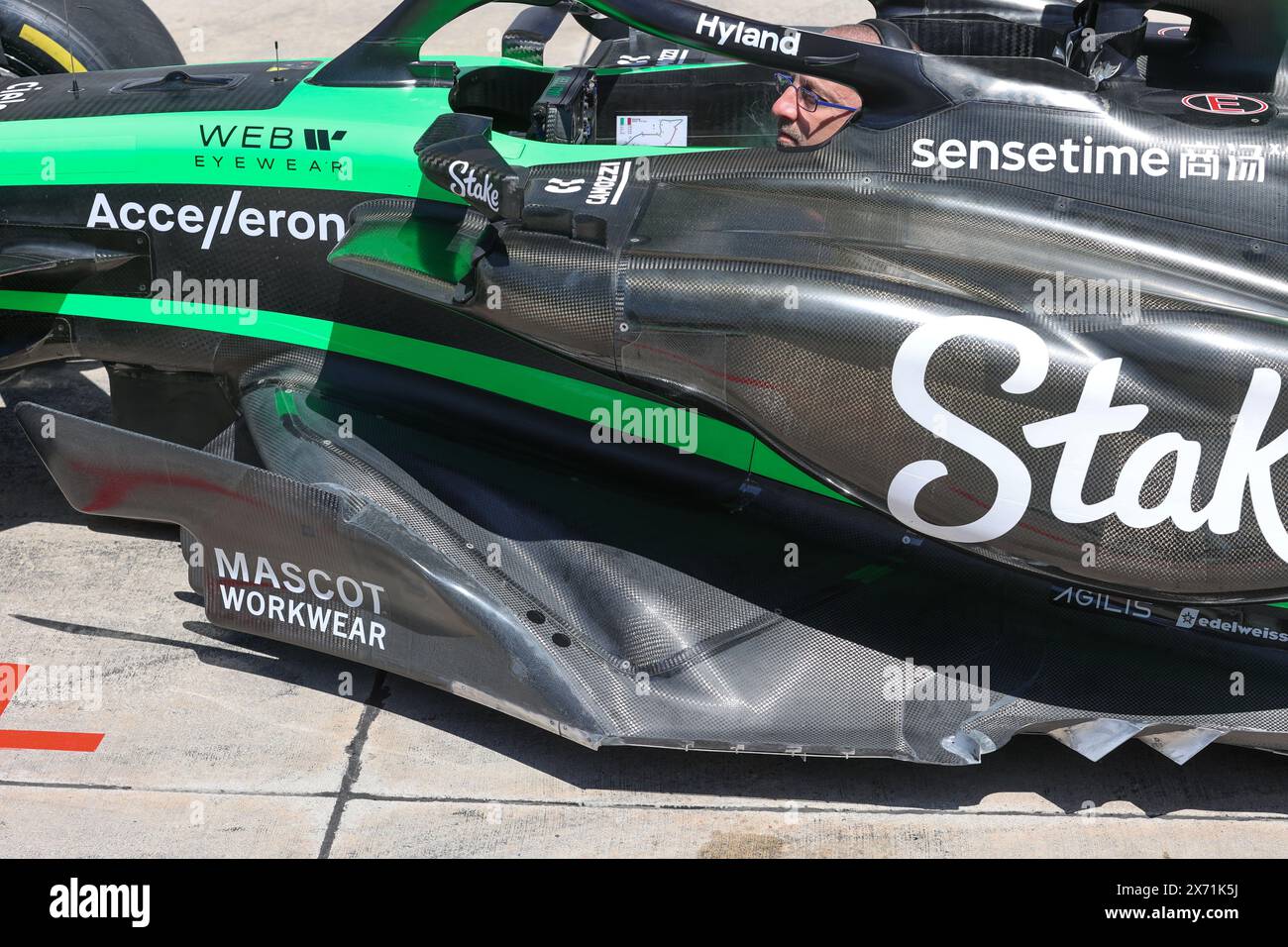 Stake F1 Team Kick Sauber C44, mechanical detail sided diffuser during the Formula 1 MSC Cruises ...