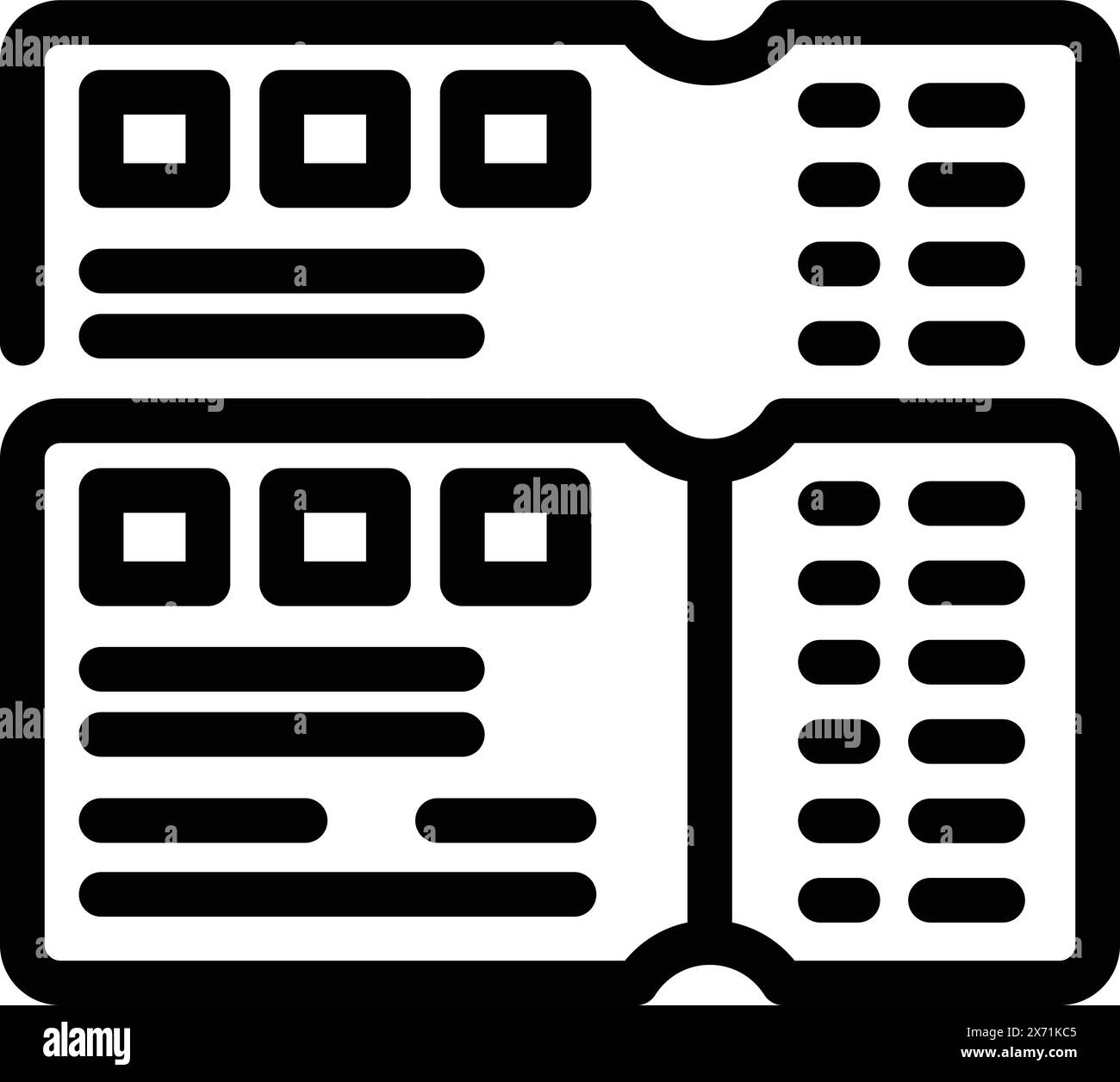 Vector illustration of an open passport icon with minimalist black and ...