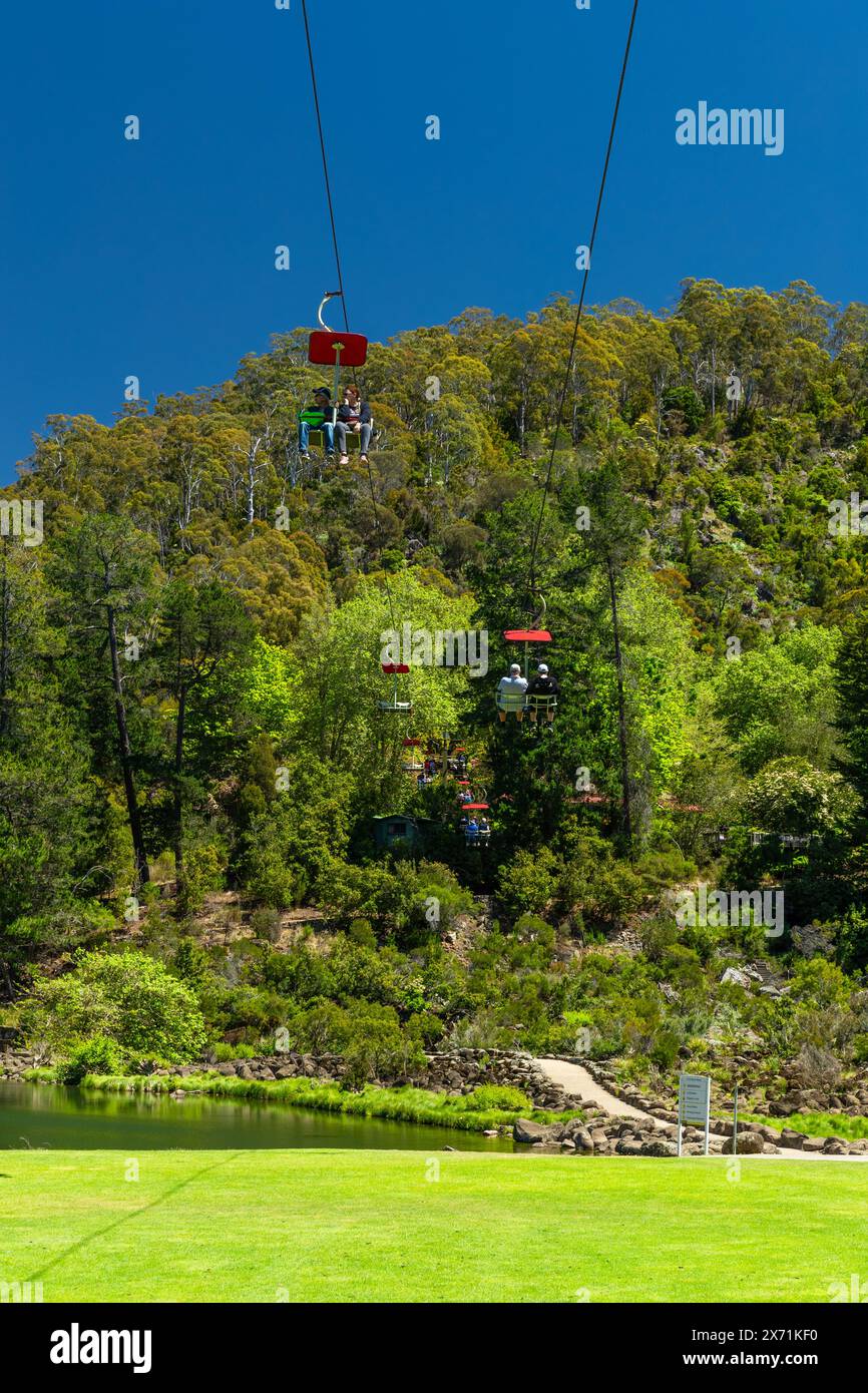 First Basin and the chairlift in Cataract Gorge in Launceston, Tasmania ...