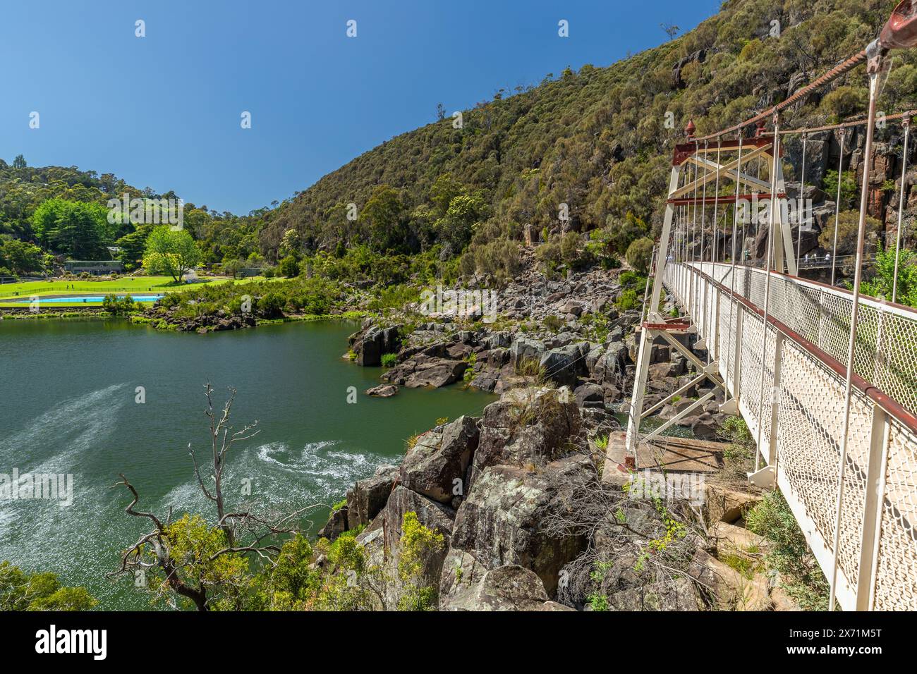 Cataract Gorge in Launceston, Tasmania, Australia. Some of the park's ...