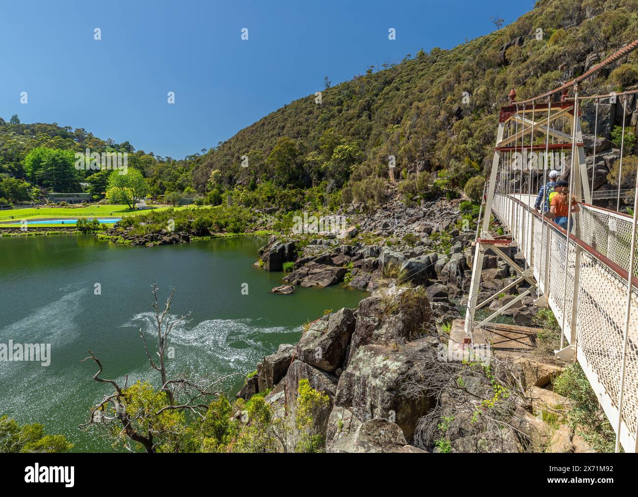 Cataract Gorge in Launceston, Tasmania, Australia. Some of the park's ...