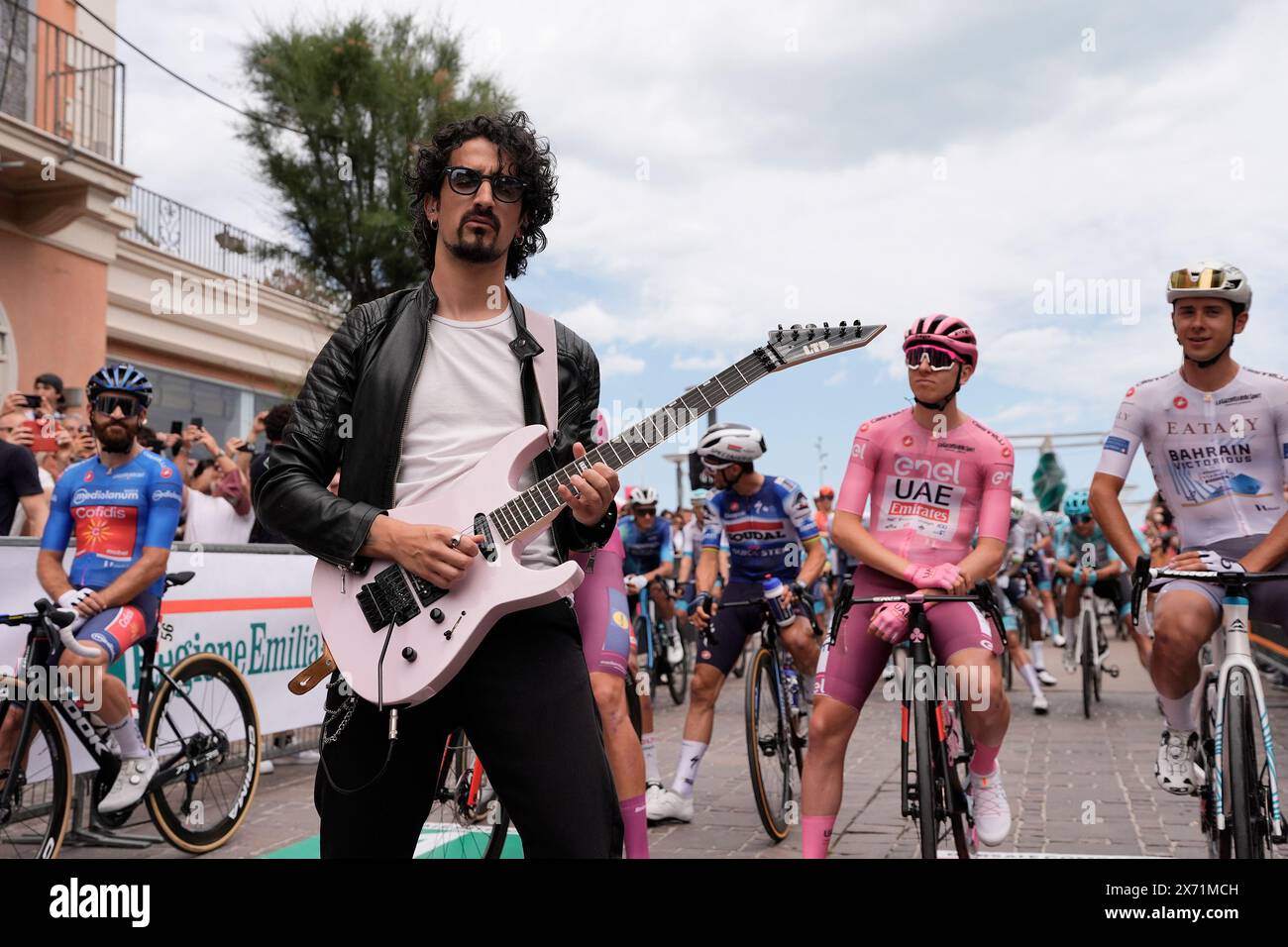 Riccione, Italia. 17th May, 2024. Musician Giulio Maceroni of the start ...