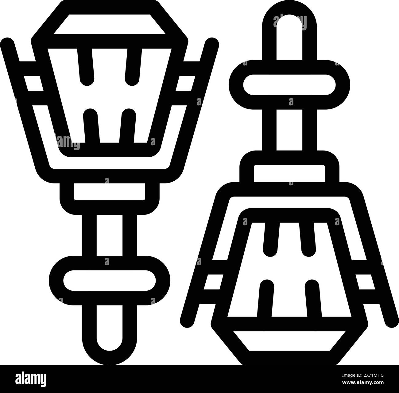 An illustration of two light bulb icons representing vintage and modern ...