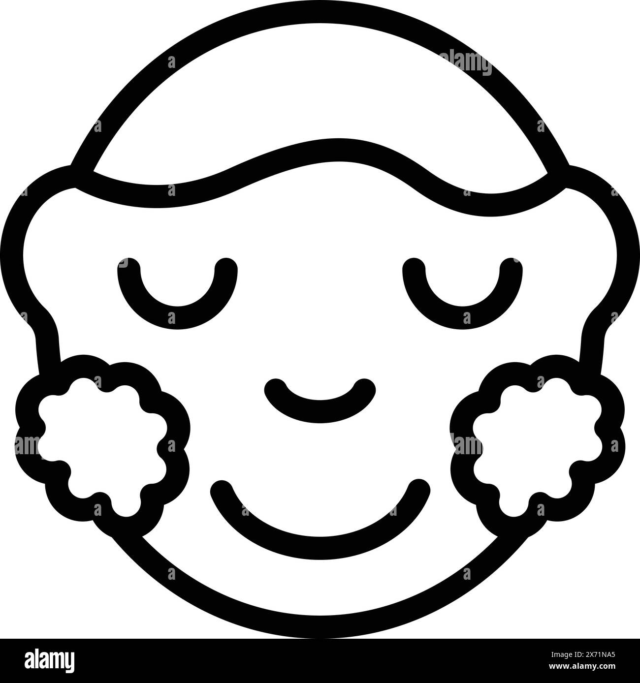 Simplistic black and white line drawing of a smiling clown face ...