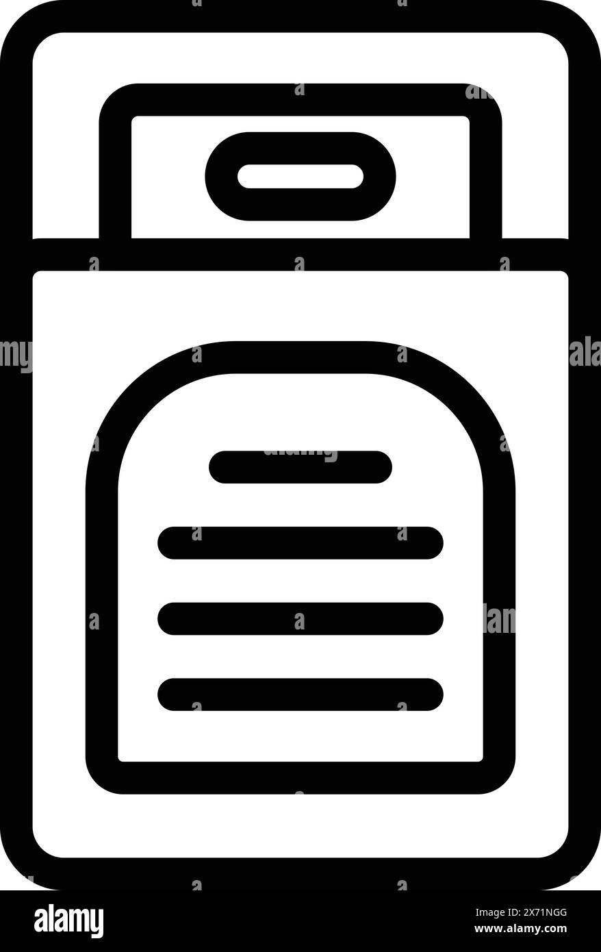 Simple outline illustration depicting mobile Black and White Stock ...