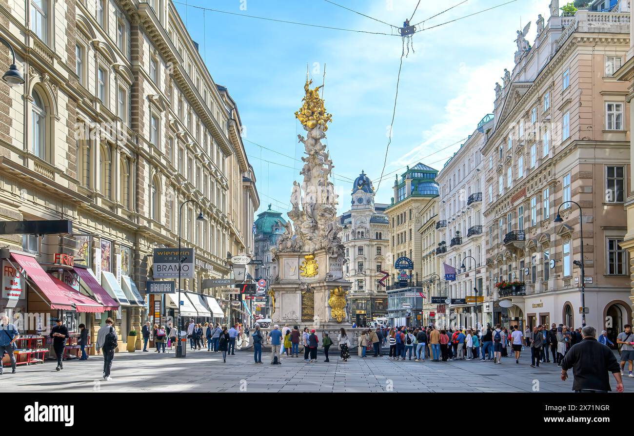 Vienna, Austria. Plague Column or the Holy Trinity Column, a religious ...