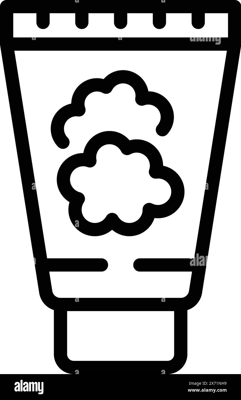 Vector illustration of shampoo tube icon in minimalist line art design ...