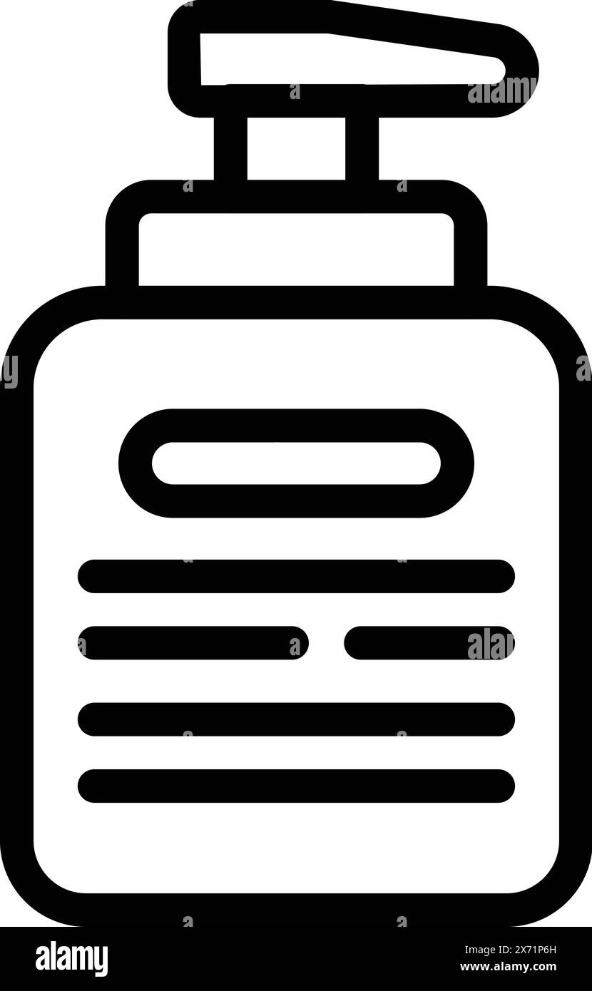 Simple line drawing of a pump hand sanitizer bottle, suitable for ...