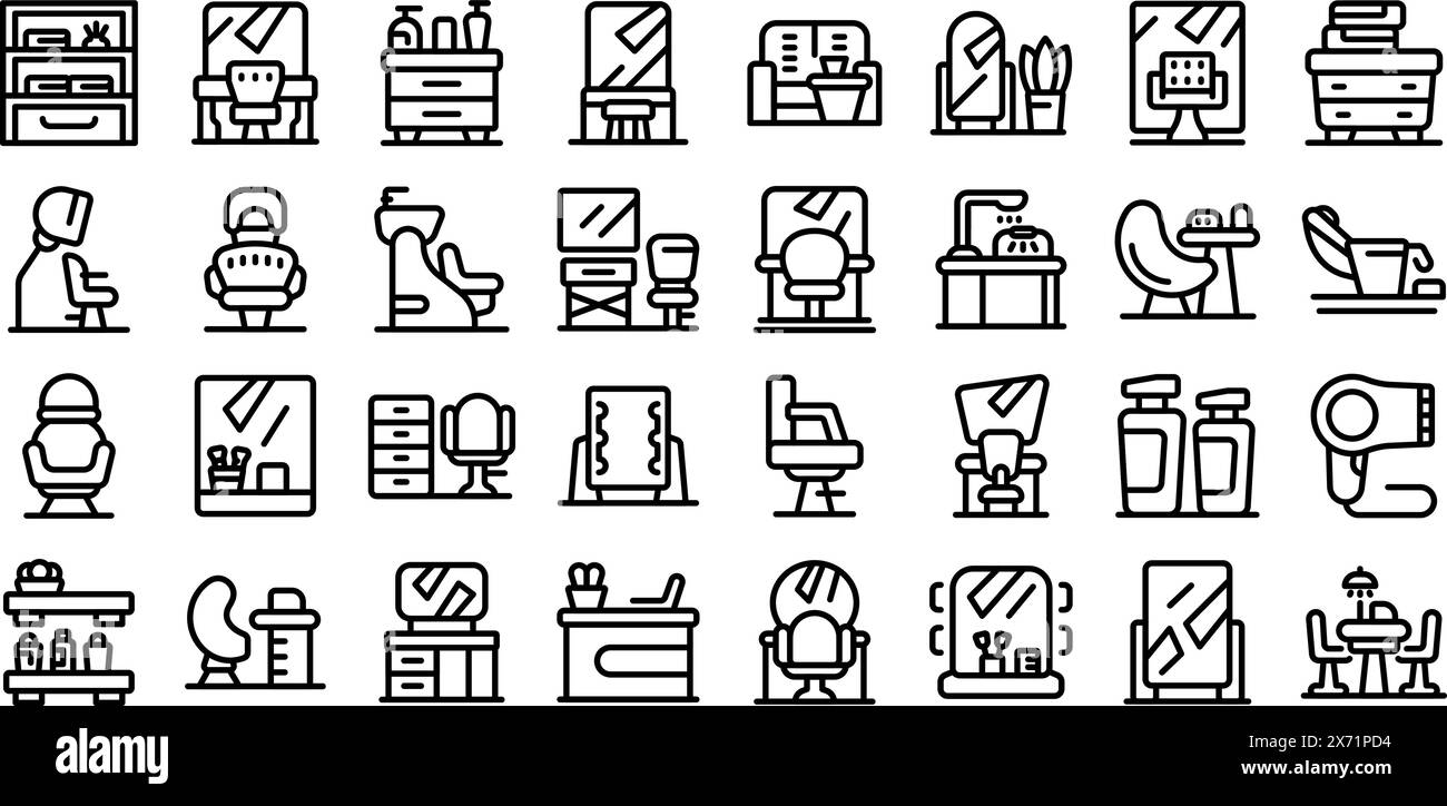 Home beauty icons Black and White Stock Photos & Images - Alamy