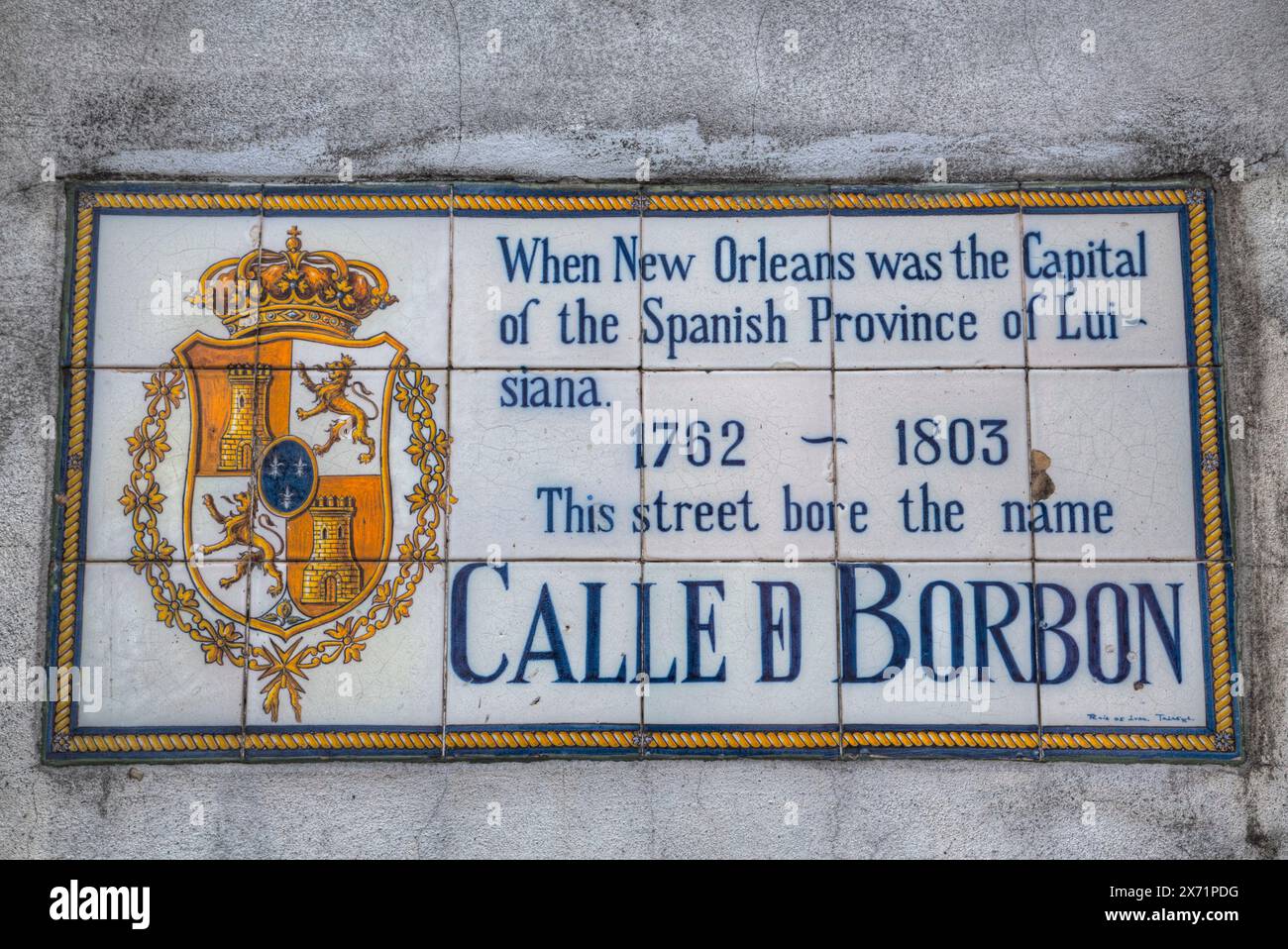 Tile Street Sign, French Quarter, New Orleans, Louisiana, USA Stock ...