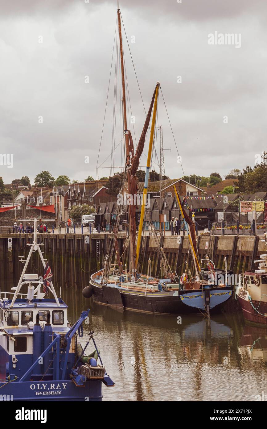 Sailing barge Greta at the dock in whitstable harbour Stock Photo - Alamy