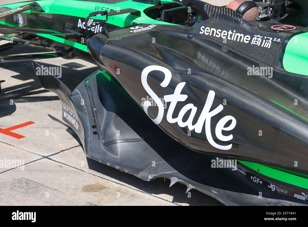 Imola, Italy 17/05/2024, Stake F1 Team Kick Sauber C44, mechanical detail sided diffuser during ...