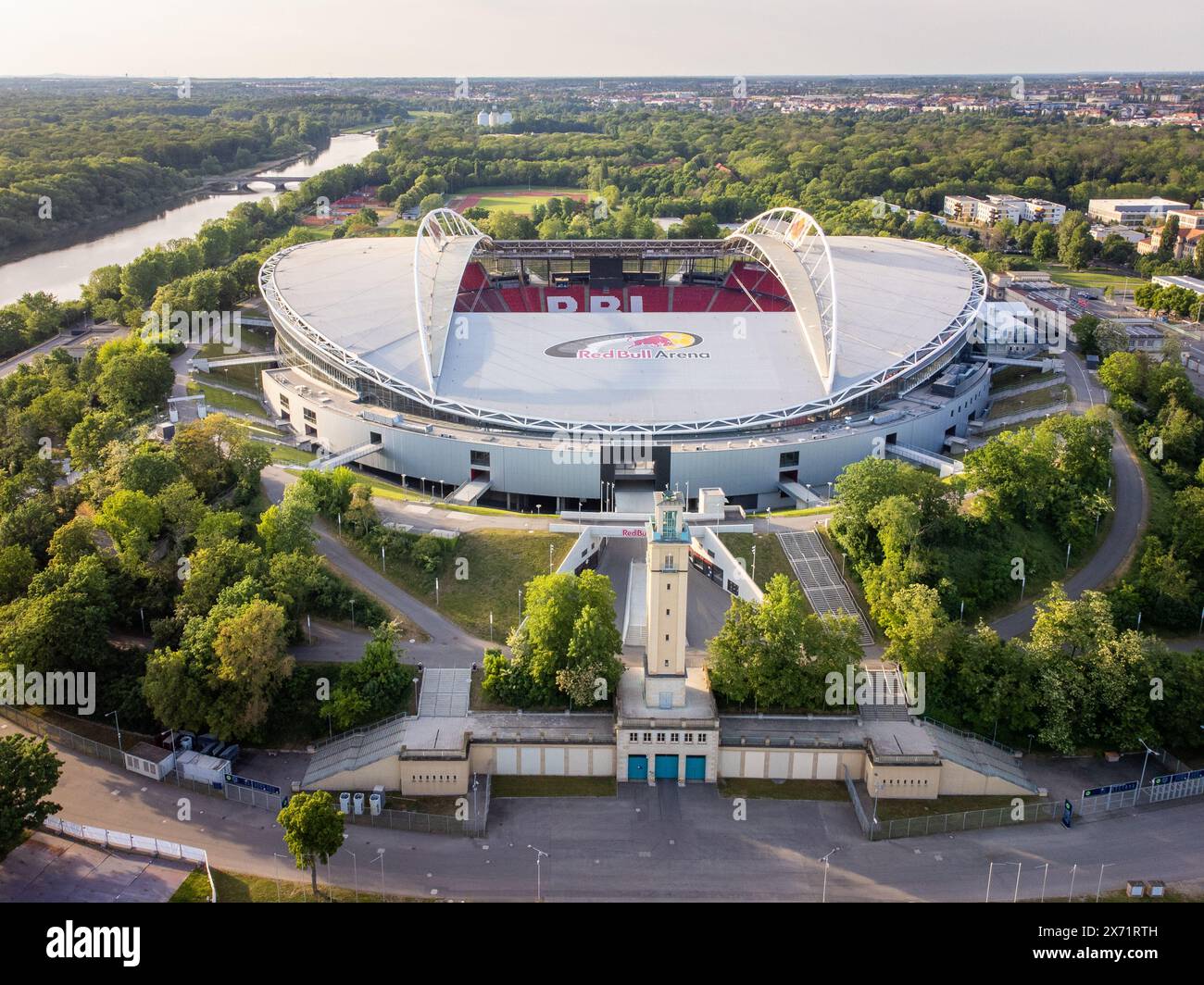 Leipzig, Germany - May 09, 2024: Aerial view of the Red Bull Arena in ...