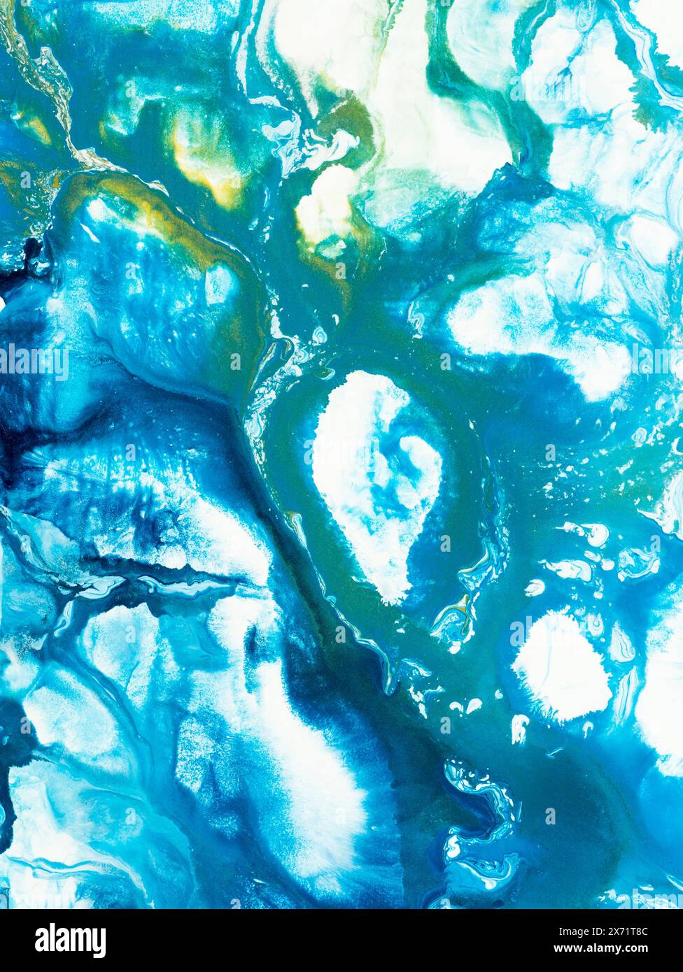 Abstract blue fantastic creative painting. Hand-drawn, impressionism ...