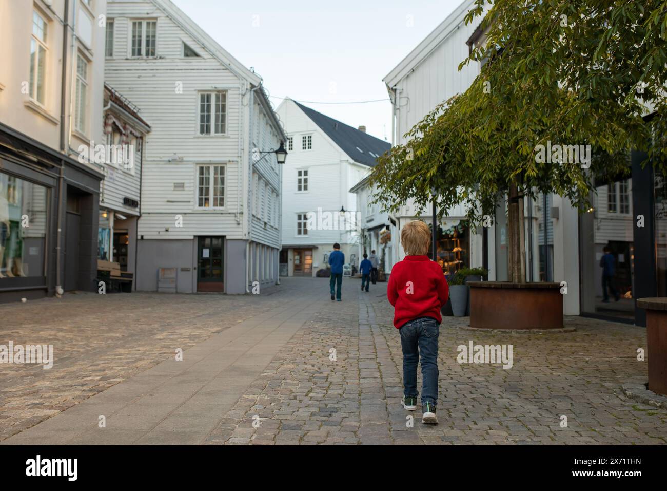 Family visiting town Mandal in Norway, enjoying amazing views, kids ...