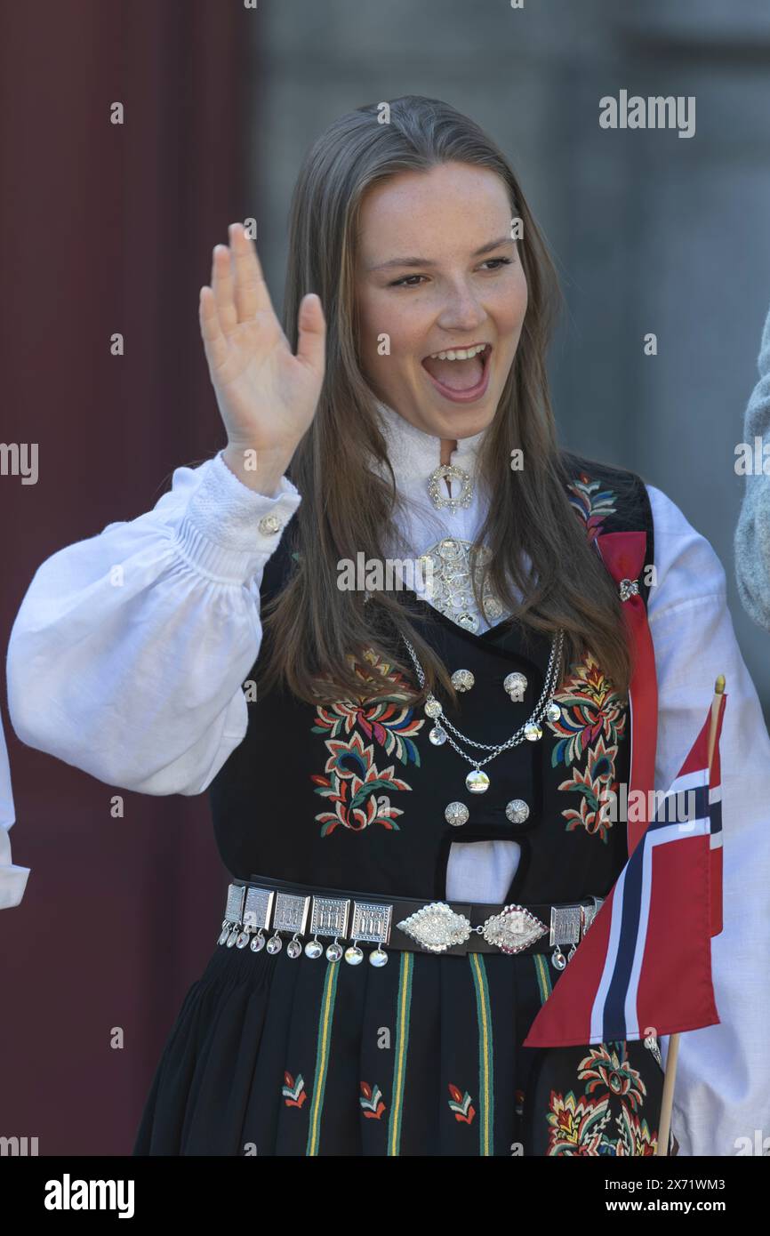 Oslo, Norway 17 May 2024 Princess Ingrid Alexandre of Norway outside ...