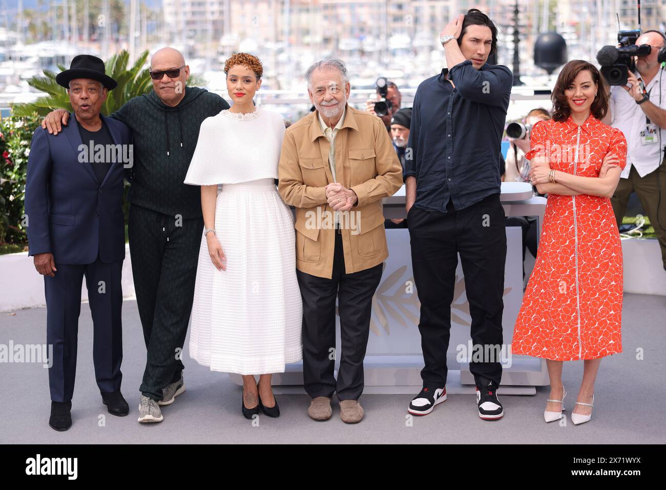 Giancarlo Esposito, from left, Laurence Fishburne, Nathalie Emmanuel, director Francis Ford ...