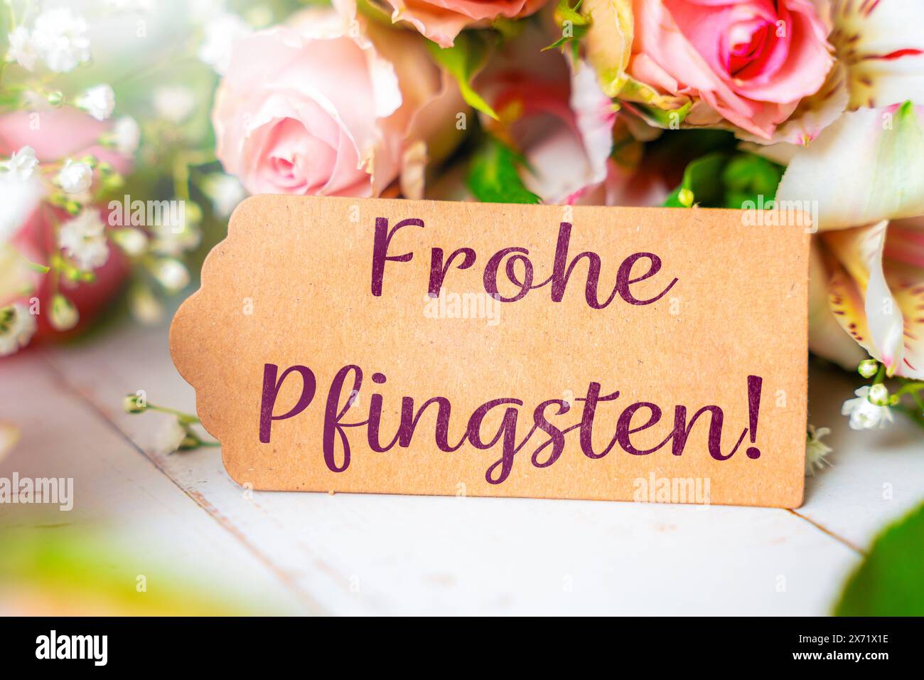 17 May 2024: Happy Pentecost Pentecost greetings, on a greeting card in ...