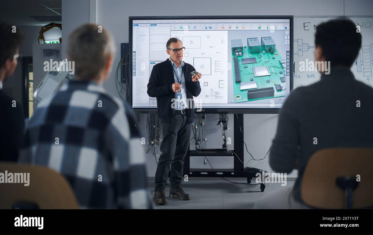 Diverse Team of Computer Design Students Talking at University with ...