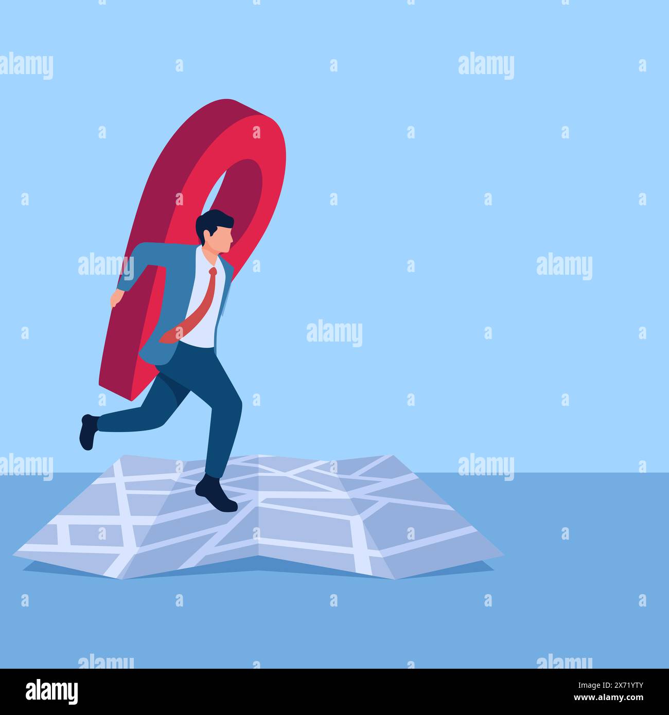 Man lifting pin across map, metaphor for moving location. Simple flat ...