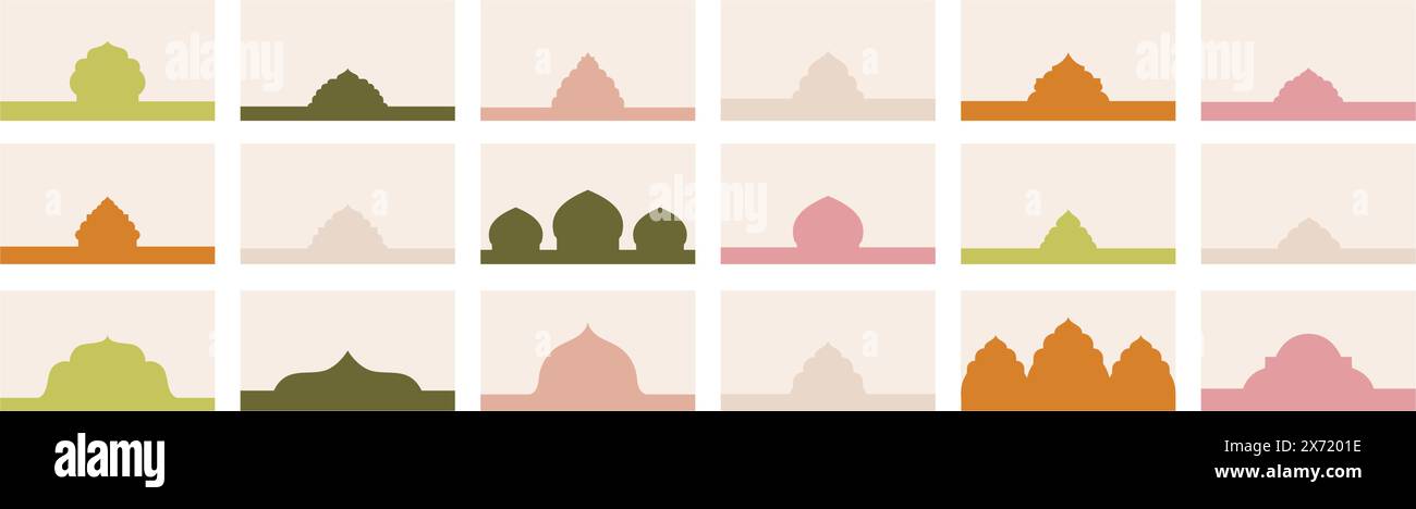 Assortment of diverse shapes for website header or footer sections ...