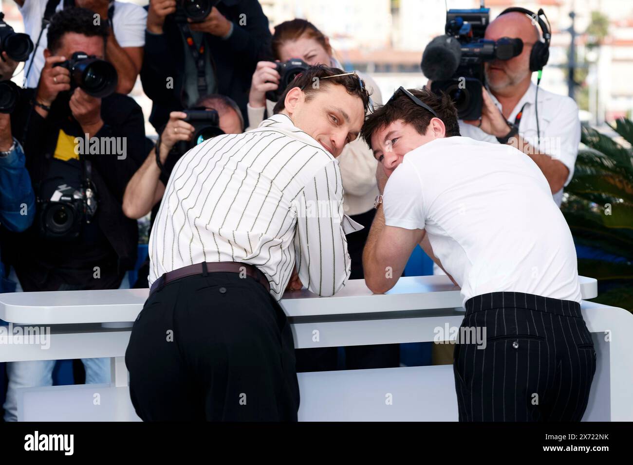 Franz Rogowski and Barry Keoghan pose at the photo call of 'Bird ...
