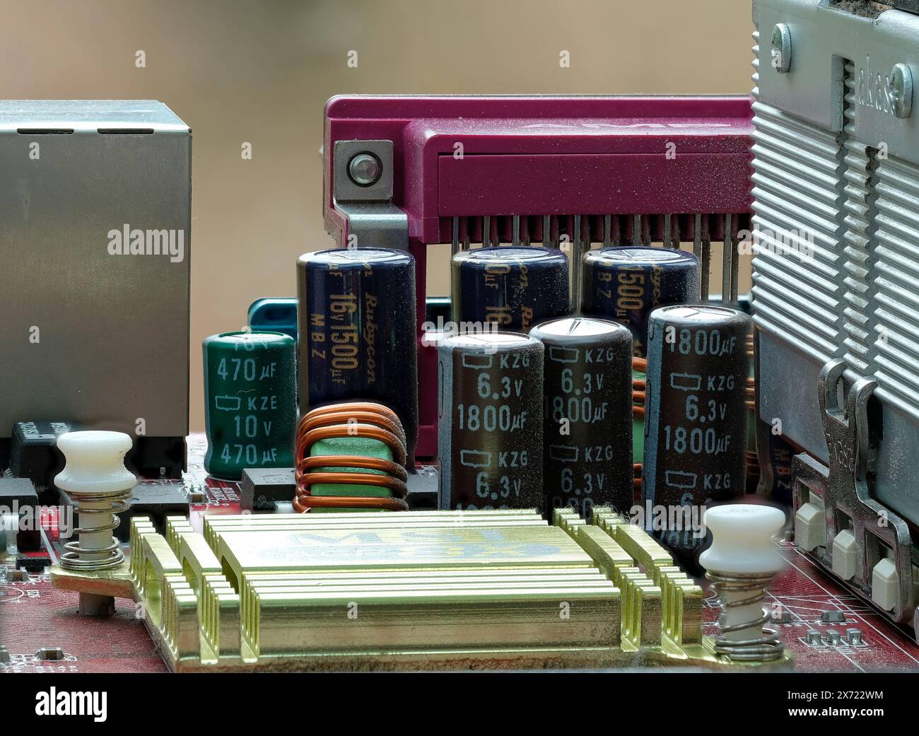 Old electronic circuit board with components Stock Photo - Alamy