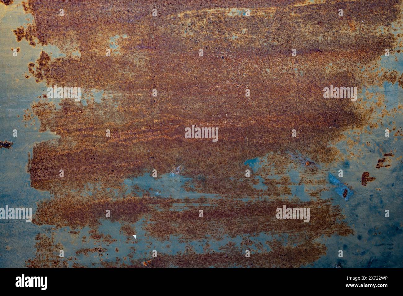 Rust on a metal blue panel for a grunge background and texture Stock ...