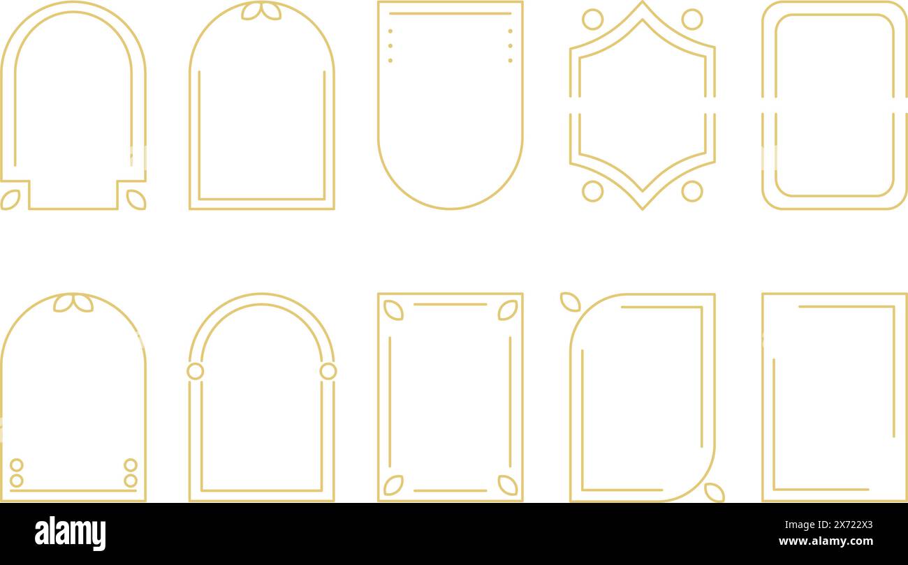 Gold frame set minimalistic linear style Stock Vector Image & Art - Alamy