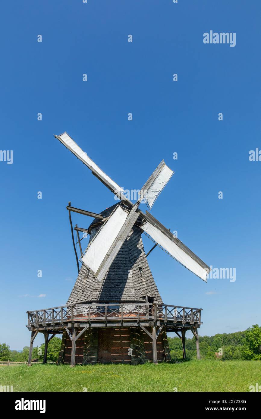 Detmold, Germany - May 12, 2024: Look at the old windmill in the open ...