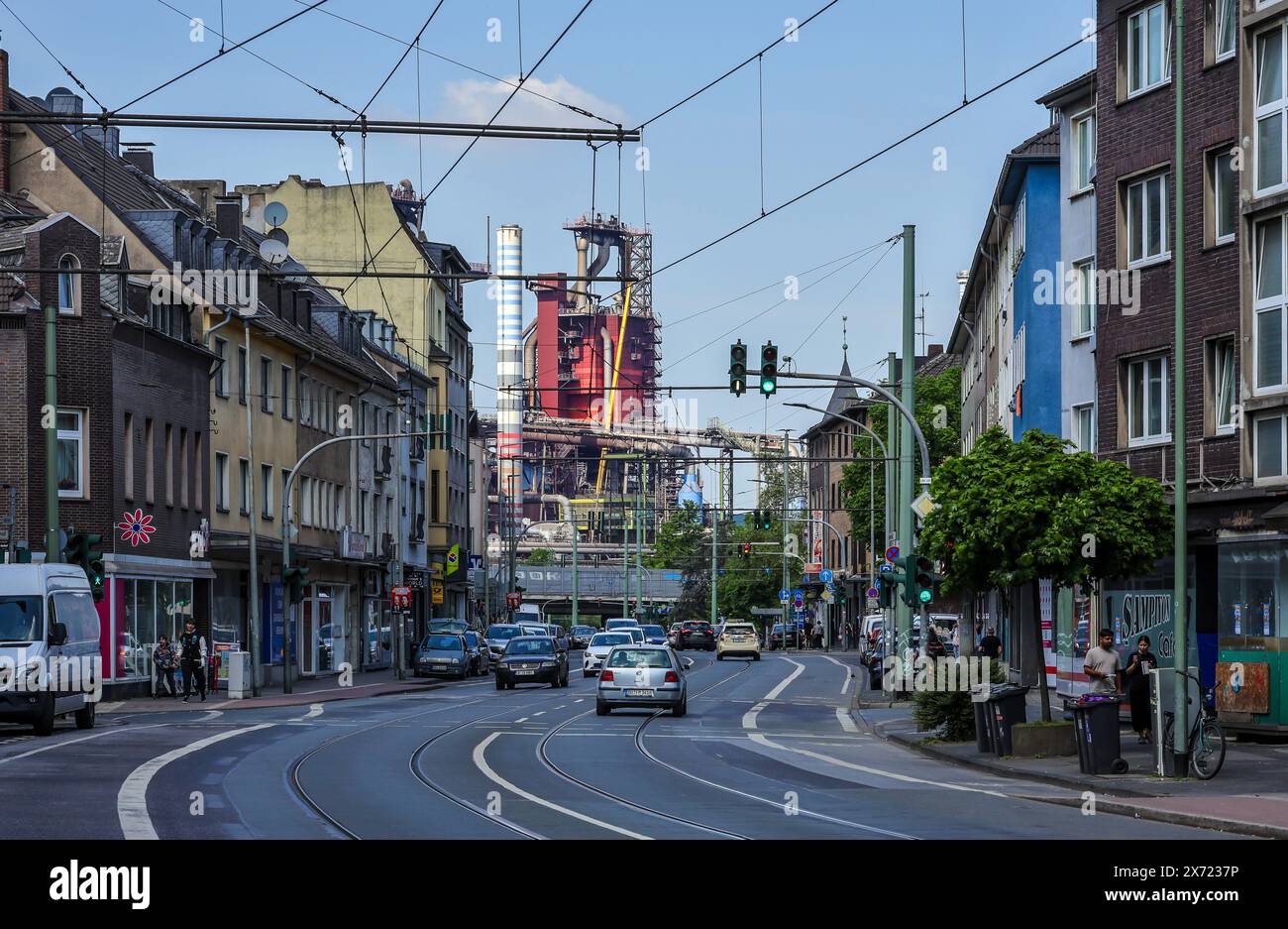 Duisburg, Ruhr area, North Rhine-Westphalia, Germany - City view with ...