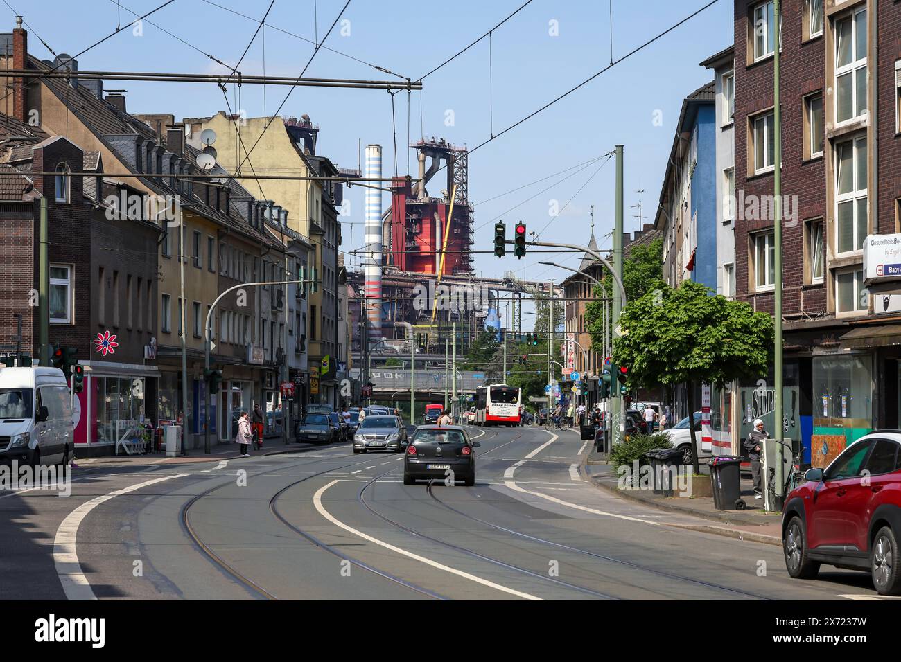 Duisburg, Ruhr area, North Rhine-Westphalia, Germany - City view with ...
