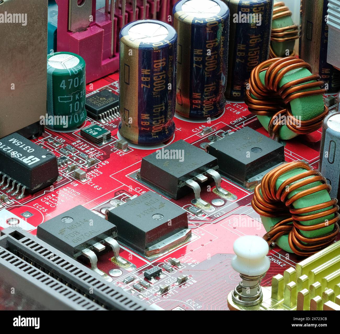 Old electronic circuit board with components Stock Photo - Alamy