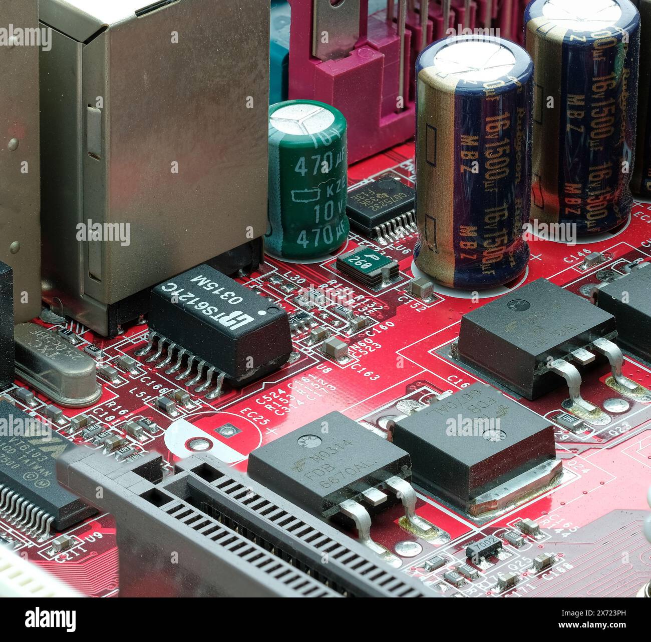 Old electronic circuit board with components Stock Photo - Alamy