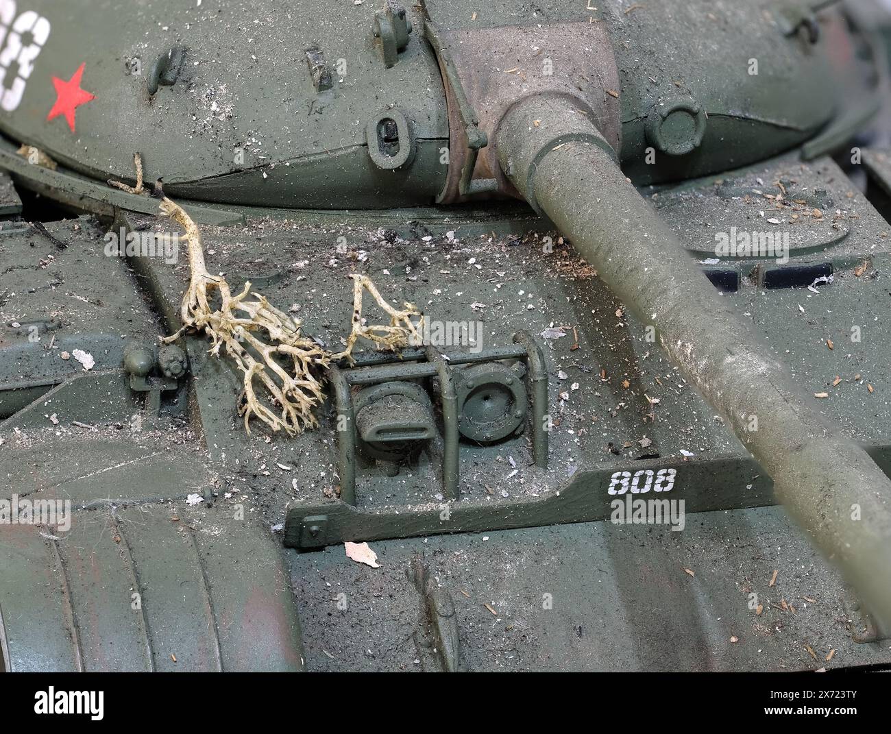 Authentic Russian T62 tank model tank close up detail Stock Photo - Alamy