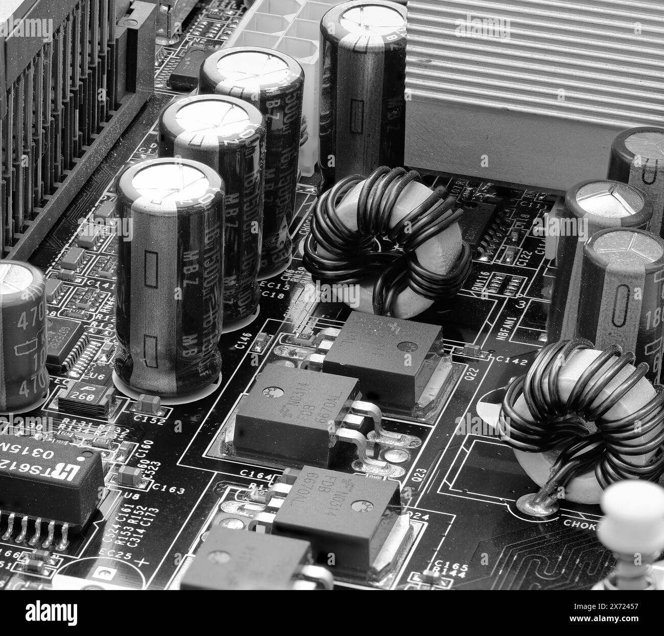 Old electronic circuit board with components Stock Photo - Alamy