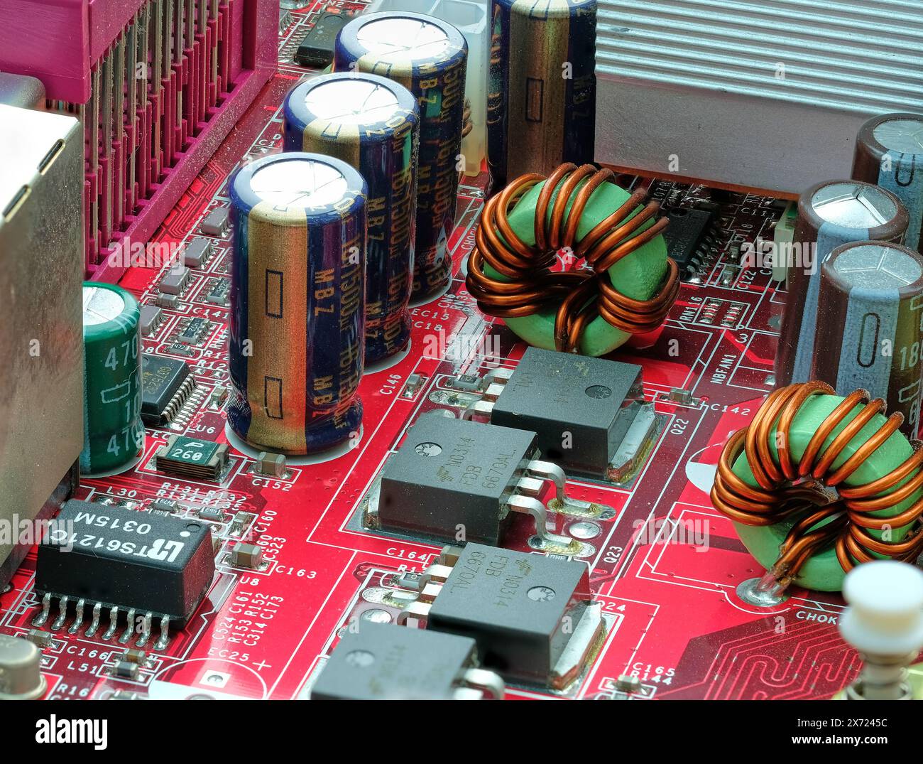 Old electronic circuit board with components Stock Photo - Alamy