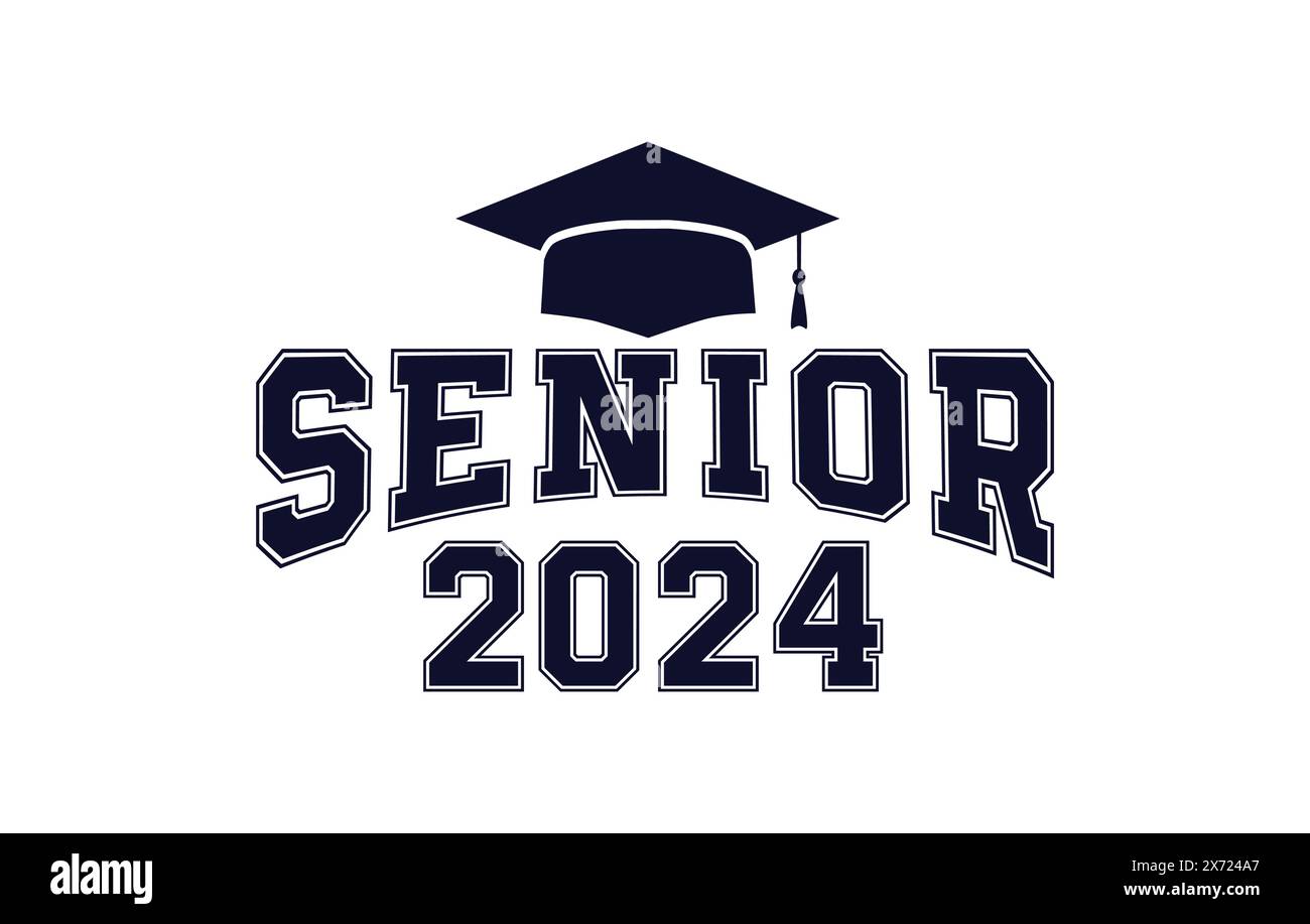 Class Of 2024 Word Lettering Script Banner Congrats Graduation