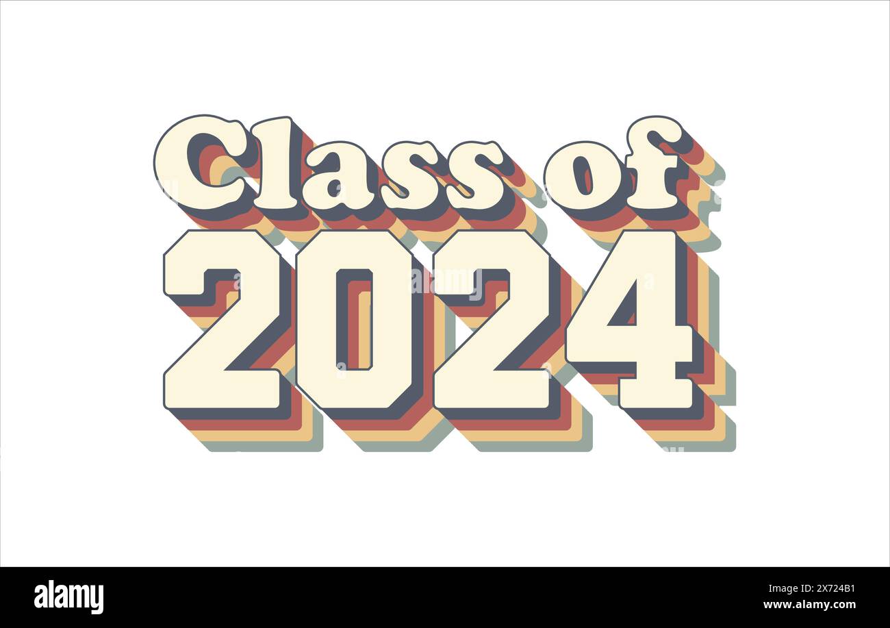 Class Of 2024 Word Lettering Script Banner Congrats Graduation