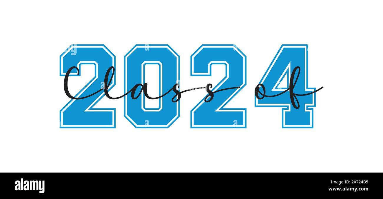 Class of 2024, word lettering script banner Congrats Graduation ...